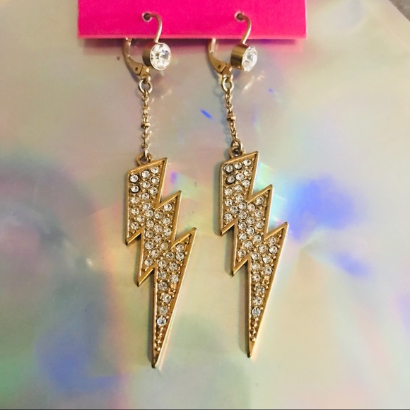 Betsey Johnson | Jewelry | Big Long Lightning Bolt Earring Betsey ...